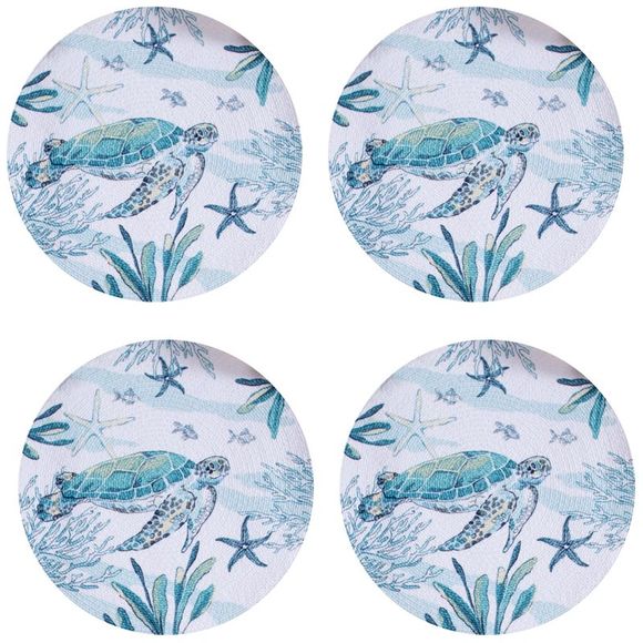 Kay Dee | Dining | Sea Turtle Go With Flow Blue Sea Braided Placemats Kitchen Dining Room Set Of ...